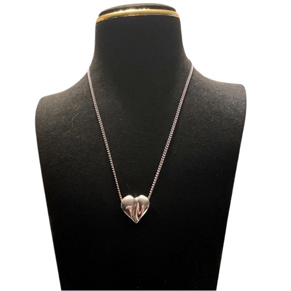 Avon | Jewelry | Vintage Avon Heart Pendant And Necklace Silver Tone ...
